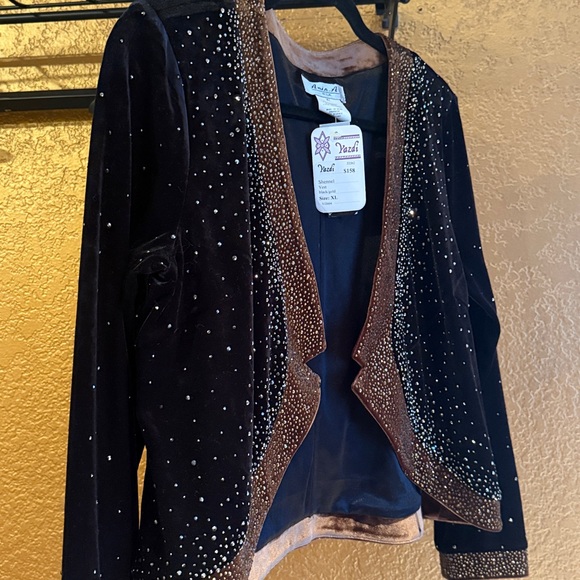 Aria | Jackets & Coats | Aria Black And Sable Cropped Blazerbolero ...